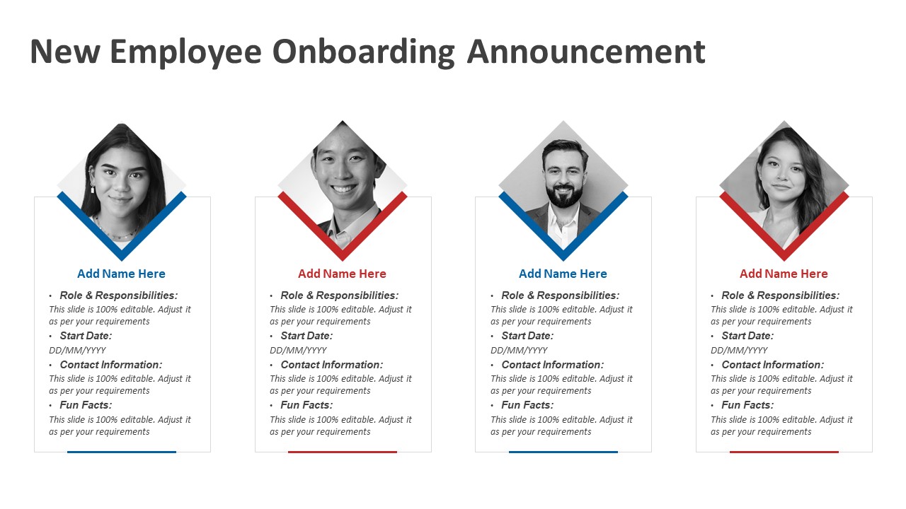 New Employee Onboarding Announcement PowerPoint Template