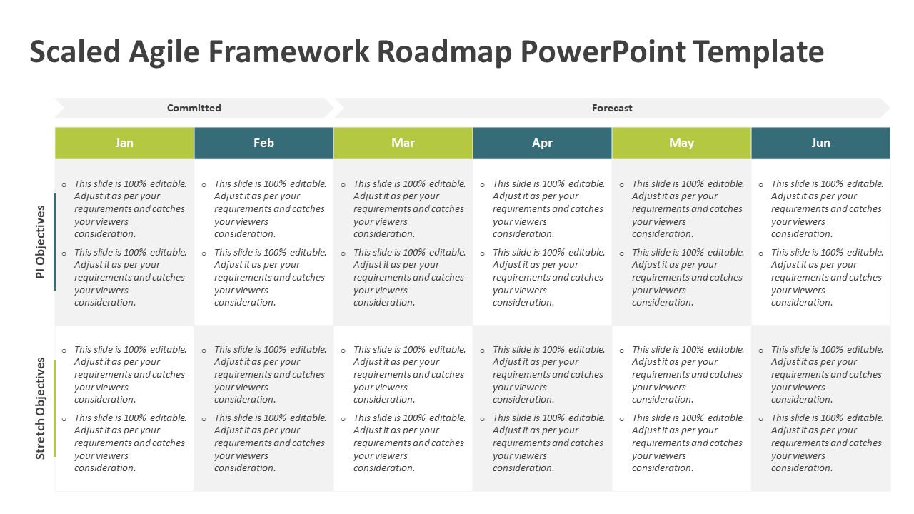 Scaled Agile Framework Roadmap PowerPoint Template