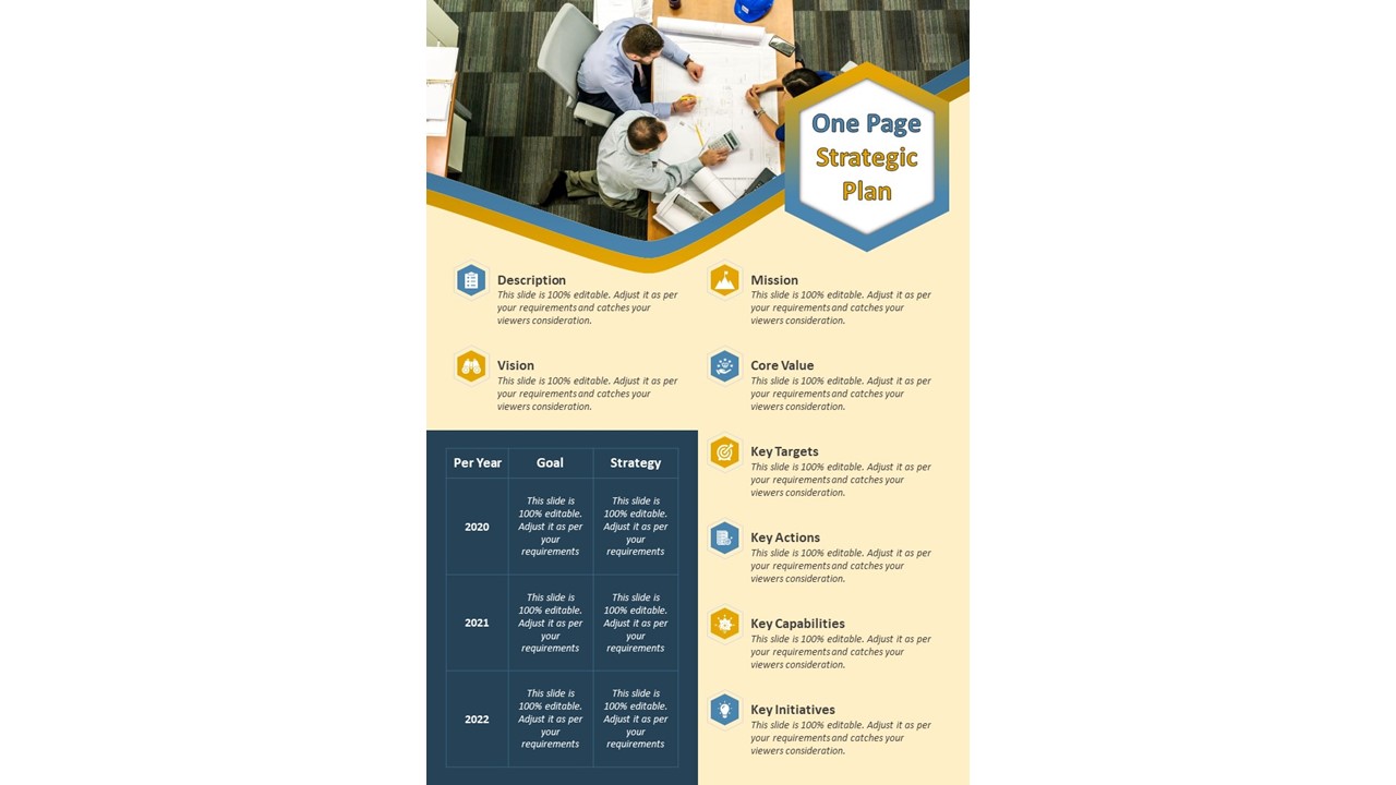 One Page Strategic Plan PowerPoint Template | PPT Templates