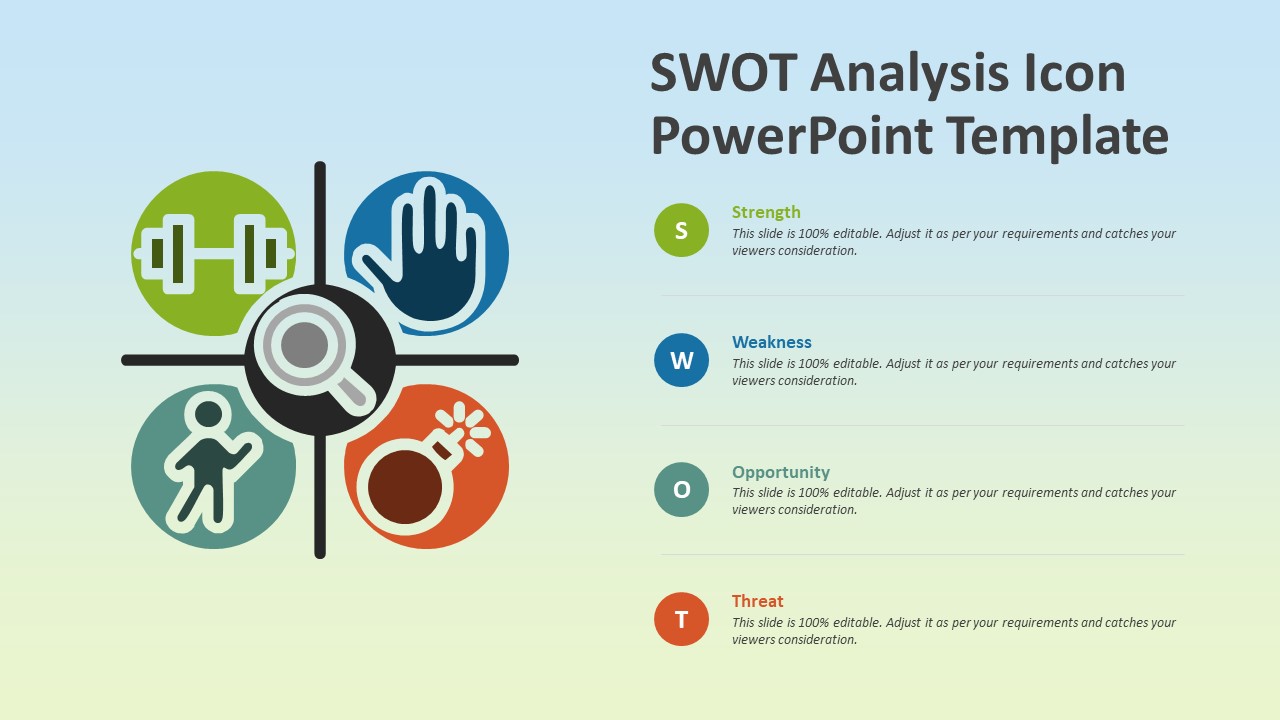 SWOT Analysis Icon PowerPoint Template | PPT Templates