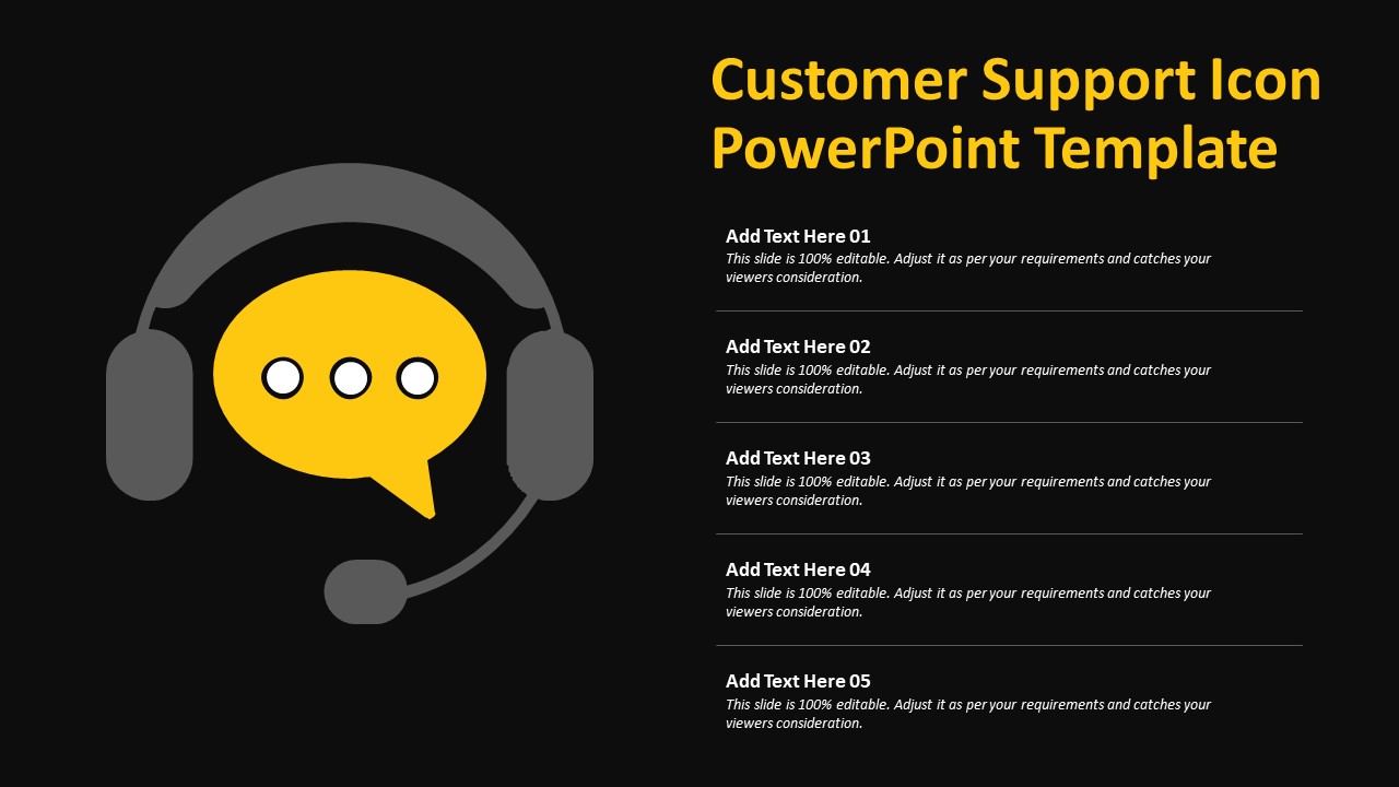 Customer Support Icon PowerPoint Template | PPT Templates