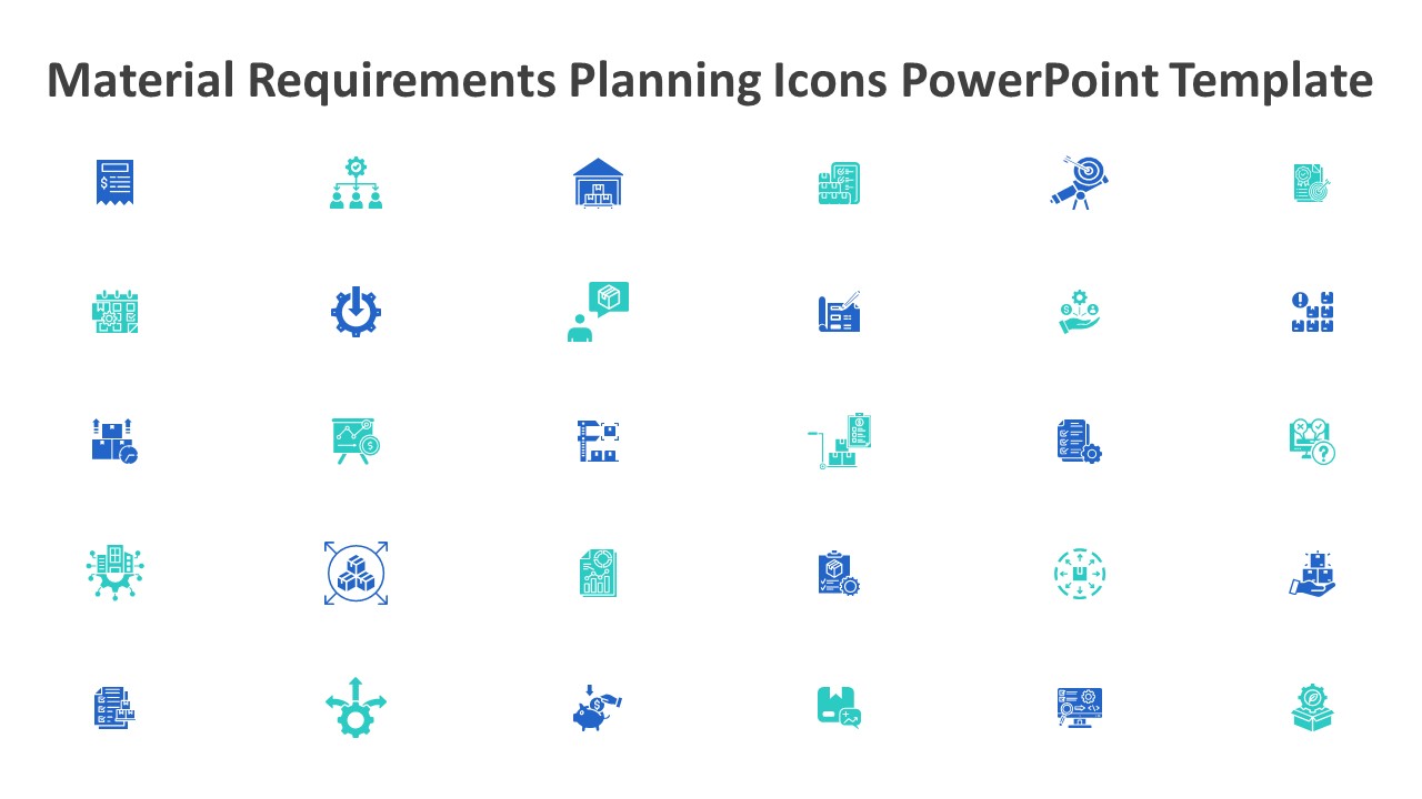 Material Requirements Planning Icons PowerPoint Template