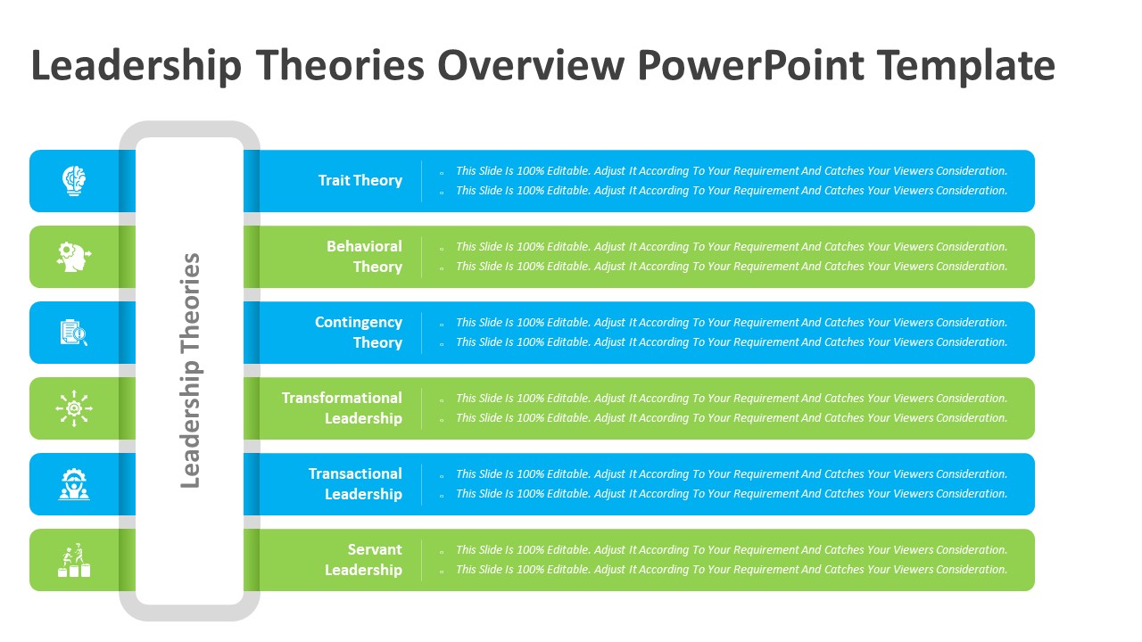 Leadership Theories Overview PowerPoint Template | PPT Slides