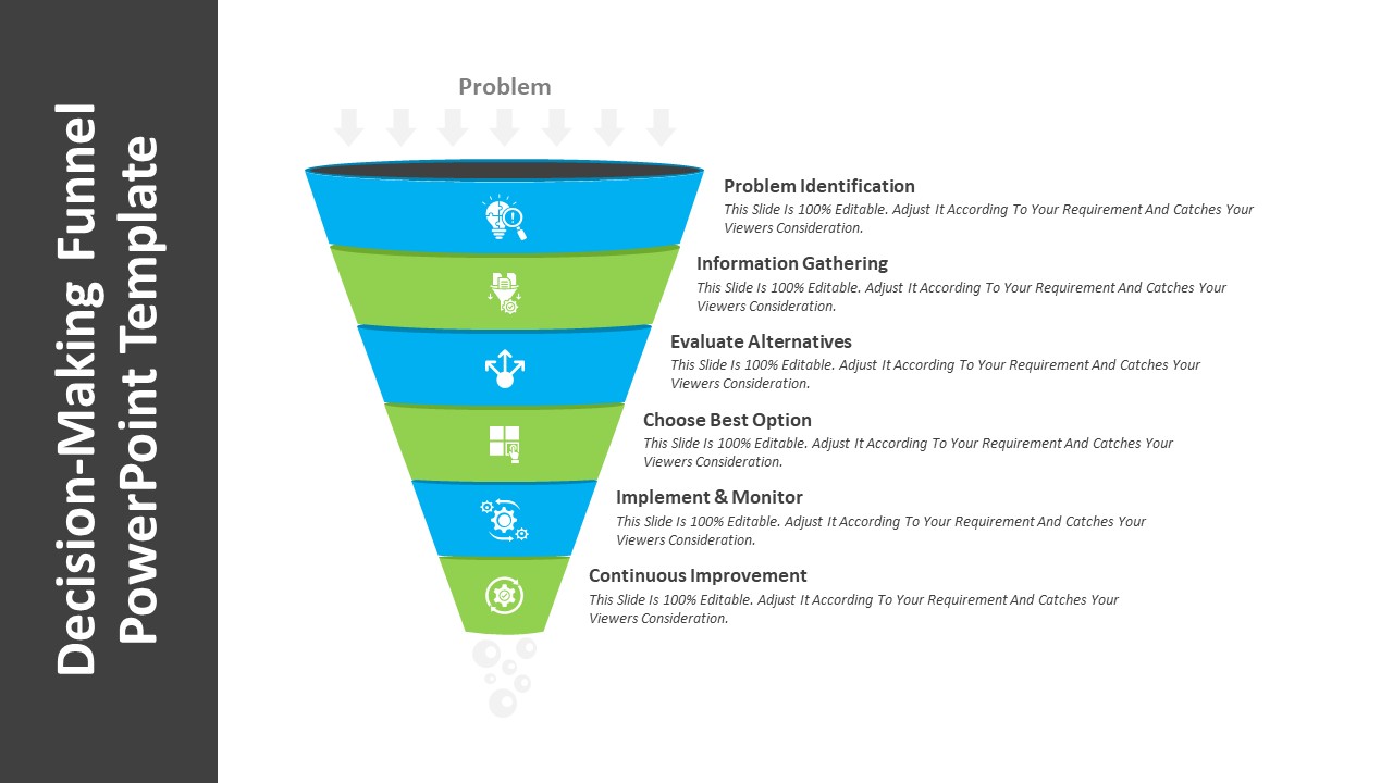 Decision-Making Funnel PowerPoint Template | PPT Templates